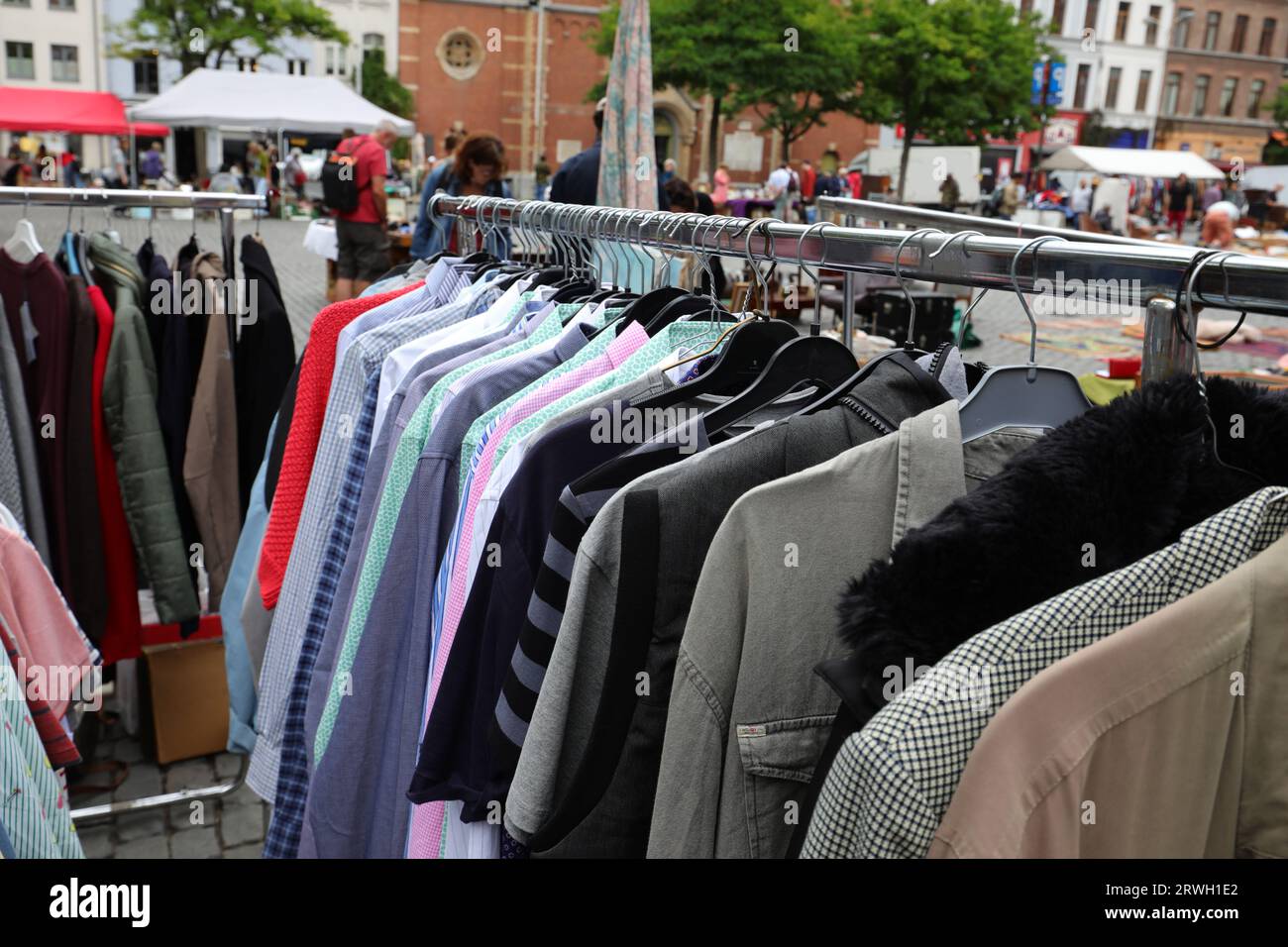 Old clothes flea market hanging hi-res stock photography and images - Alamy