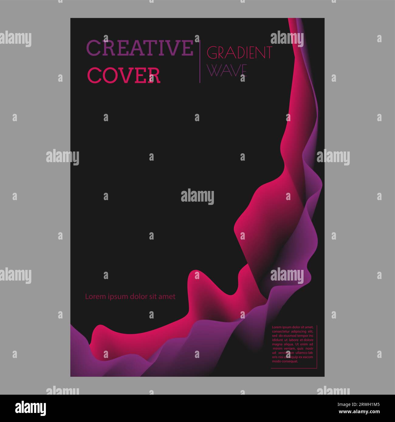 Colorful gradient wave. Abstract color shape with color change ...