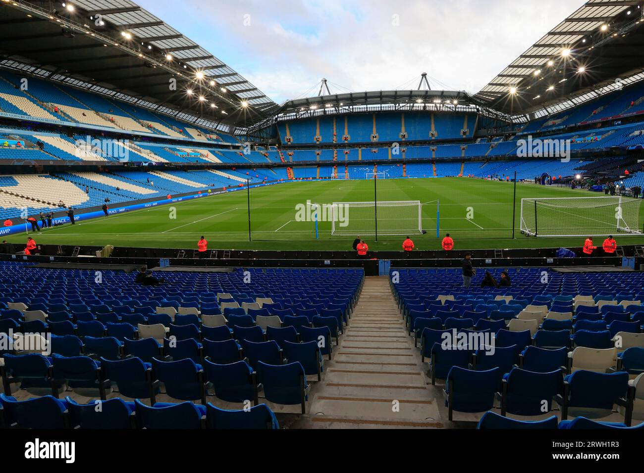 Interior view of the Etihad Stadium ahead of the UEFA Champions League ...