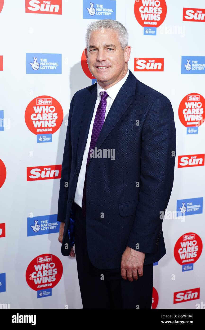 Health Secretary Steve Barclay attending The Sun Who Cares Wins Awards ...