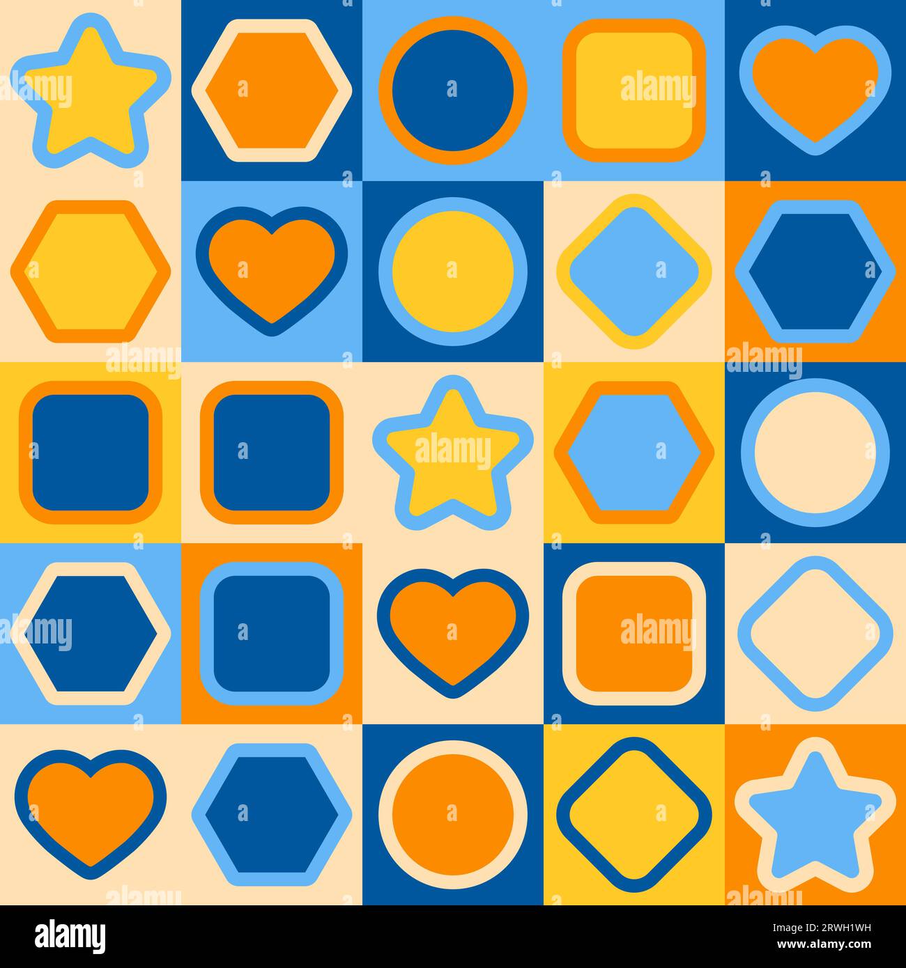 Seamless pattern of geometric shapes. Color template for creative ...