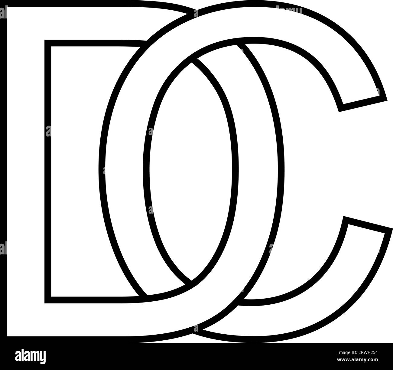 Logo sign dc cd icon sign interlaced letters d c Stock Vector Image ...