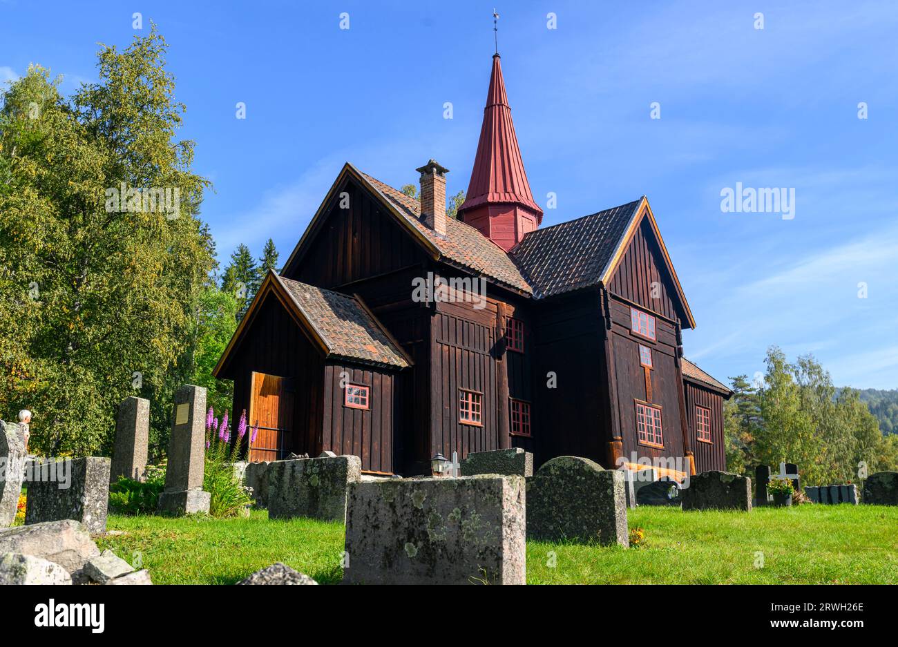 Rollag stave churc (Rollag, Viken), Norway built around 1200 century ...