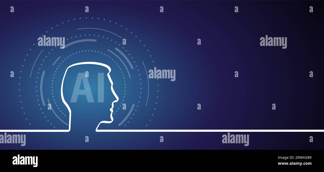 Artificial intelligence AI pictogram. Technology related to artificial ...