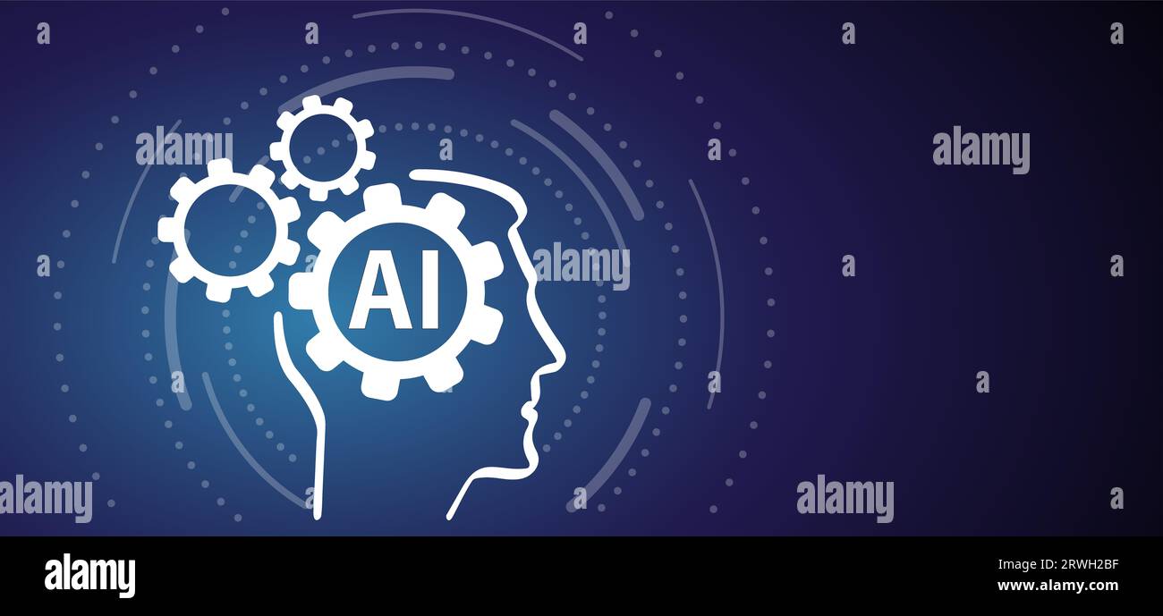 Artificial intelligence AI pictogram. Technology related to artificial ...