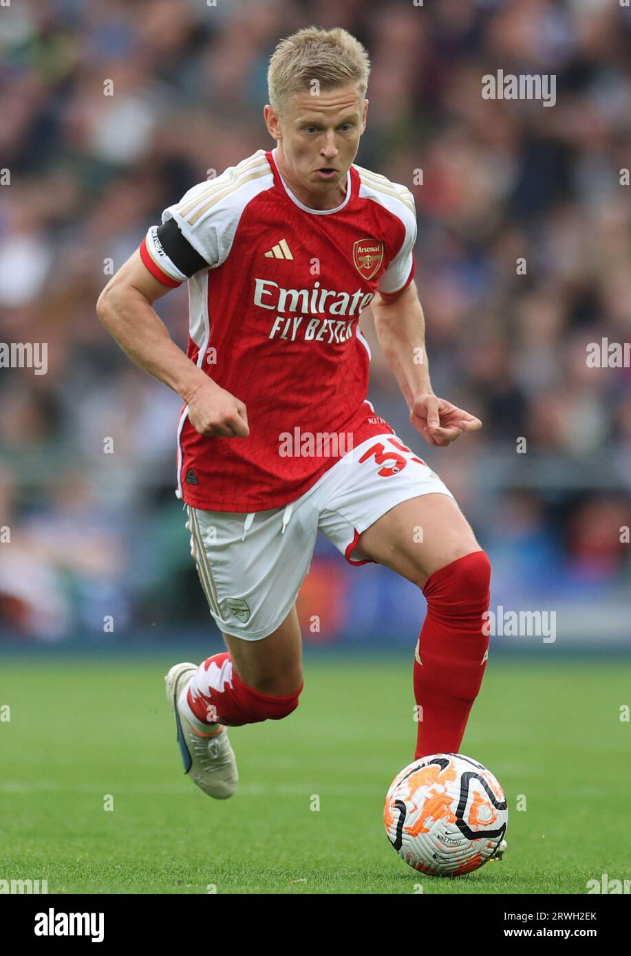 Arsenal’s Oleksandr Zinchenko in action during the Premier League match ...