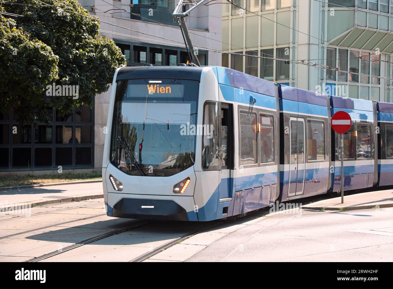 Tram of Public Transport with text WIEN without people Stock Photo - Alamy