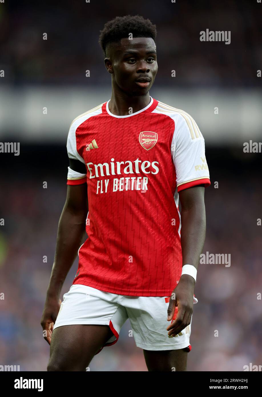 Arsenal's Bukayo Saka during the Premier League match at Goodison Park ...