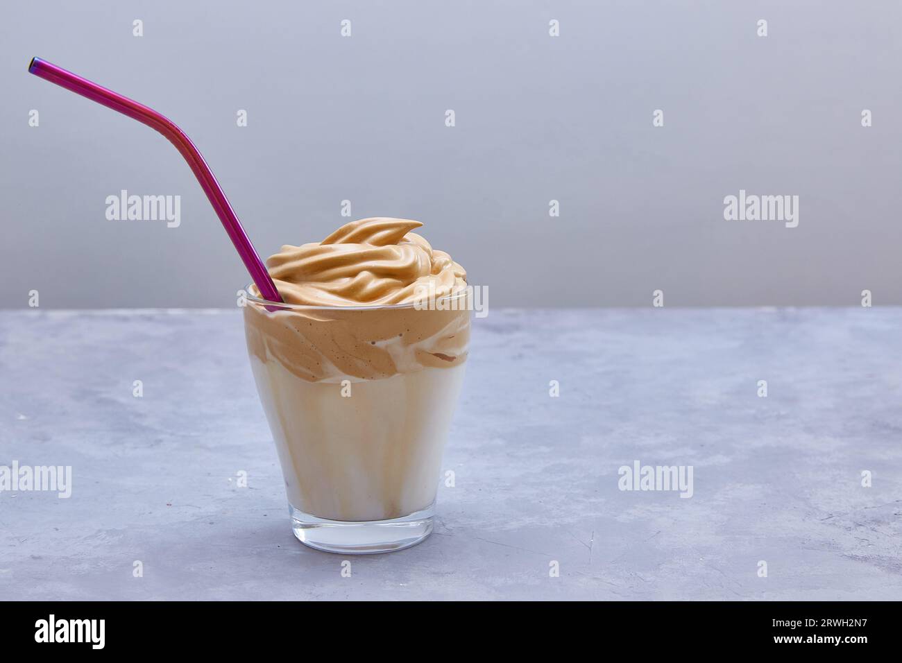 Korean Dalgona coffee. Copy space Stock Photo - Alamy