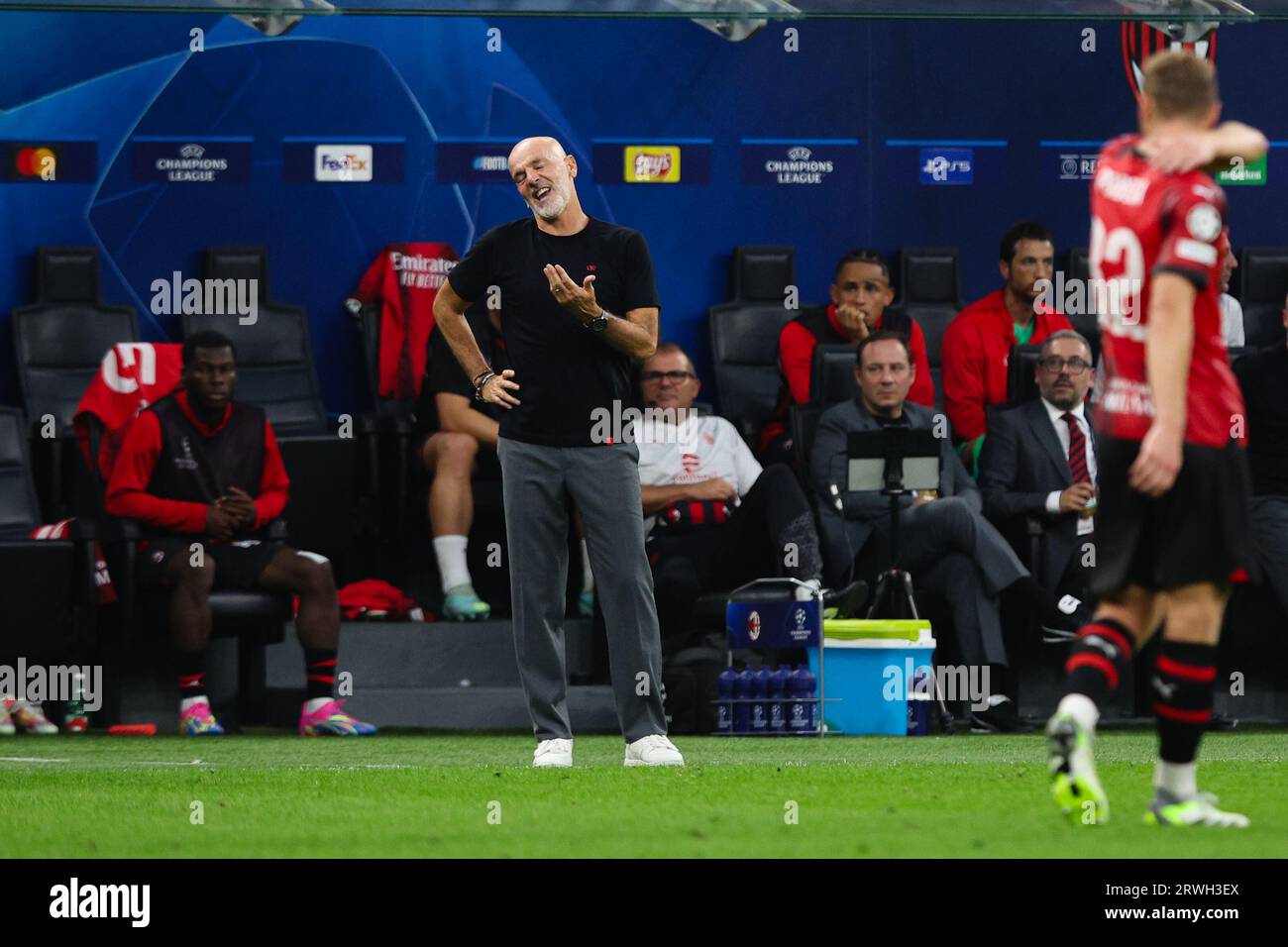 MILAN, ITALY - 19th Sep 2023: AC Milan Head Coach Stefano Pioli reacts ...