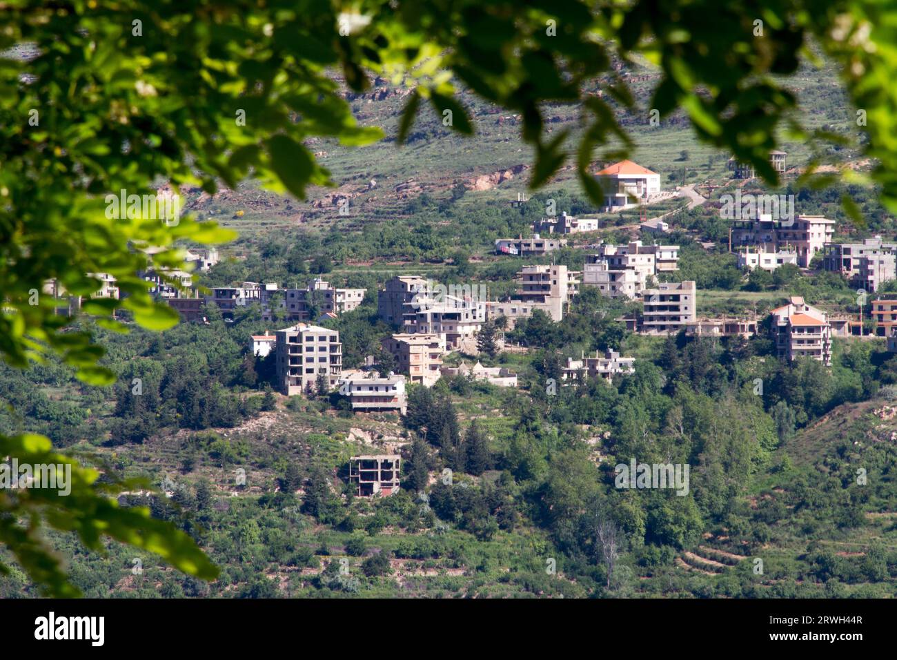 Cityscape for Ahden town in north lebanon shows a lot of houses Stock ...