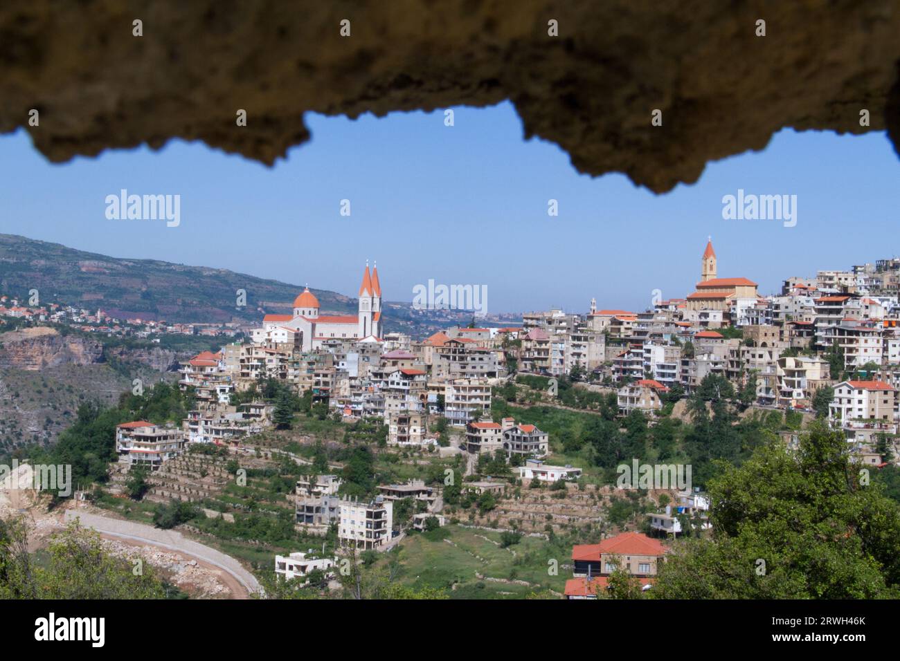 Cityscape for Ahden town in north lebanon shows a lot of houses Stock ...