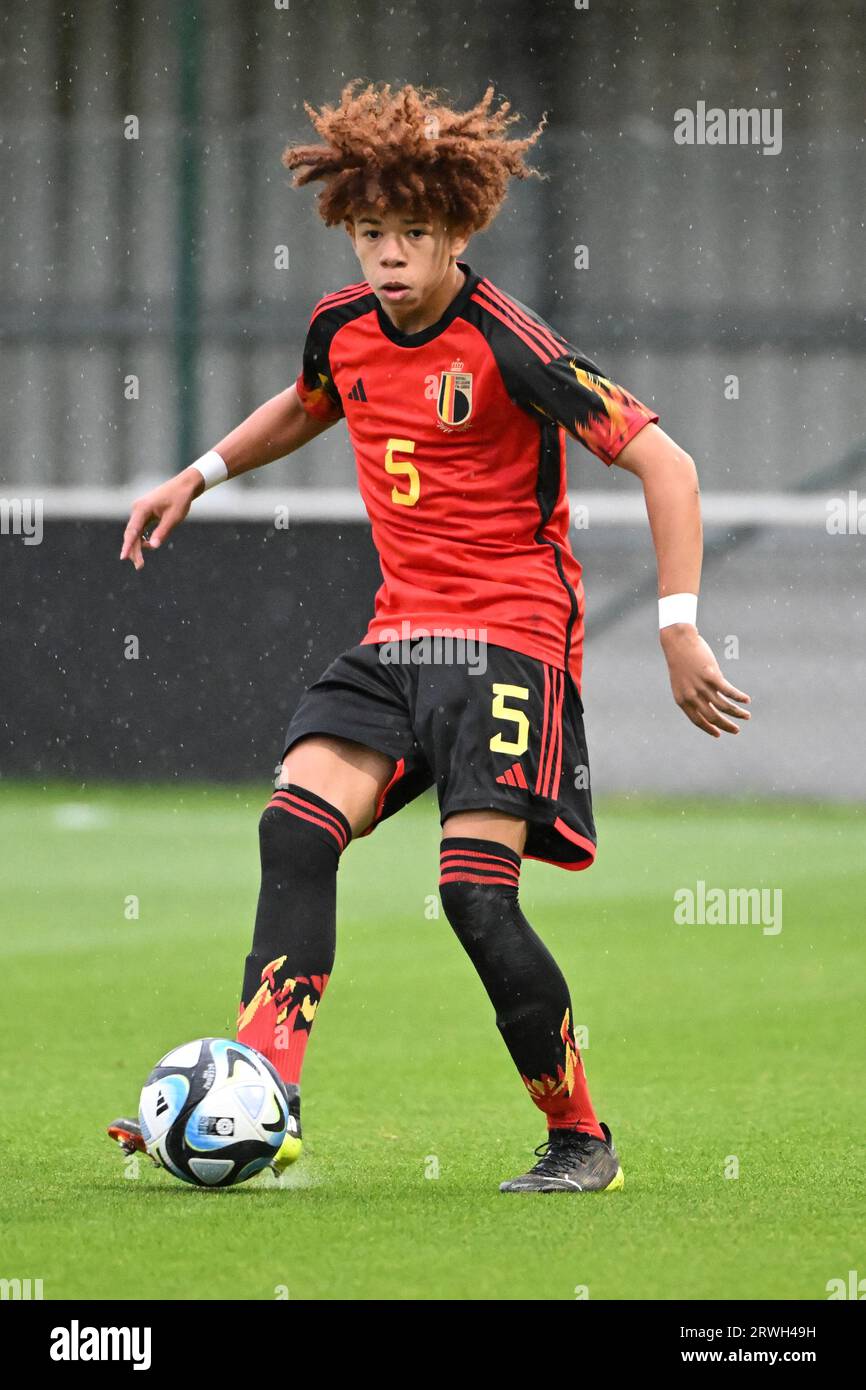 Gent, Belgium. 19th Sep, 2023. Aaron Ibrahim (5) of Belgium in during a ...
