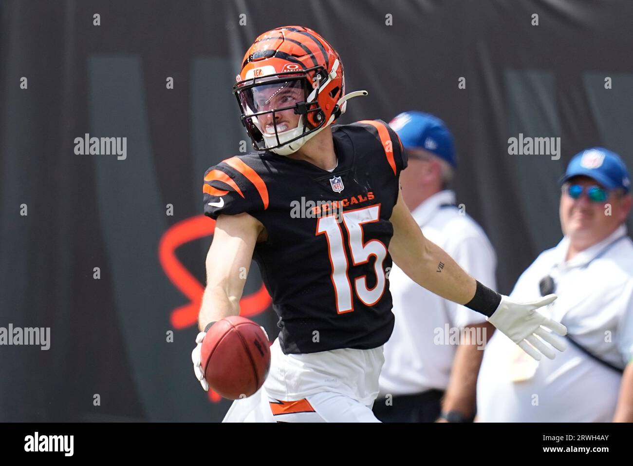 Cincinnati Bengals wide receiver Charlie Jones celebrates during the ...