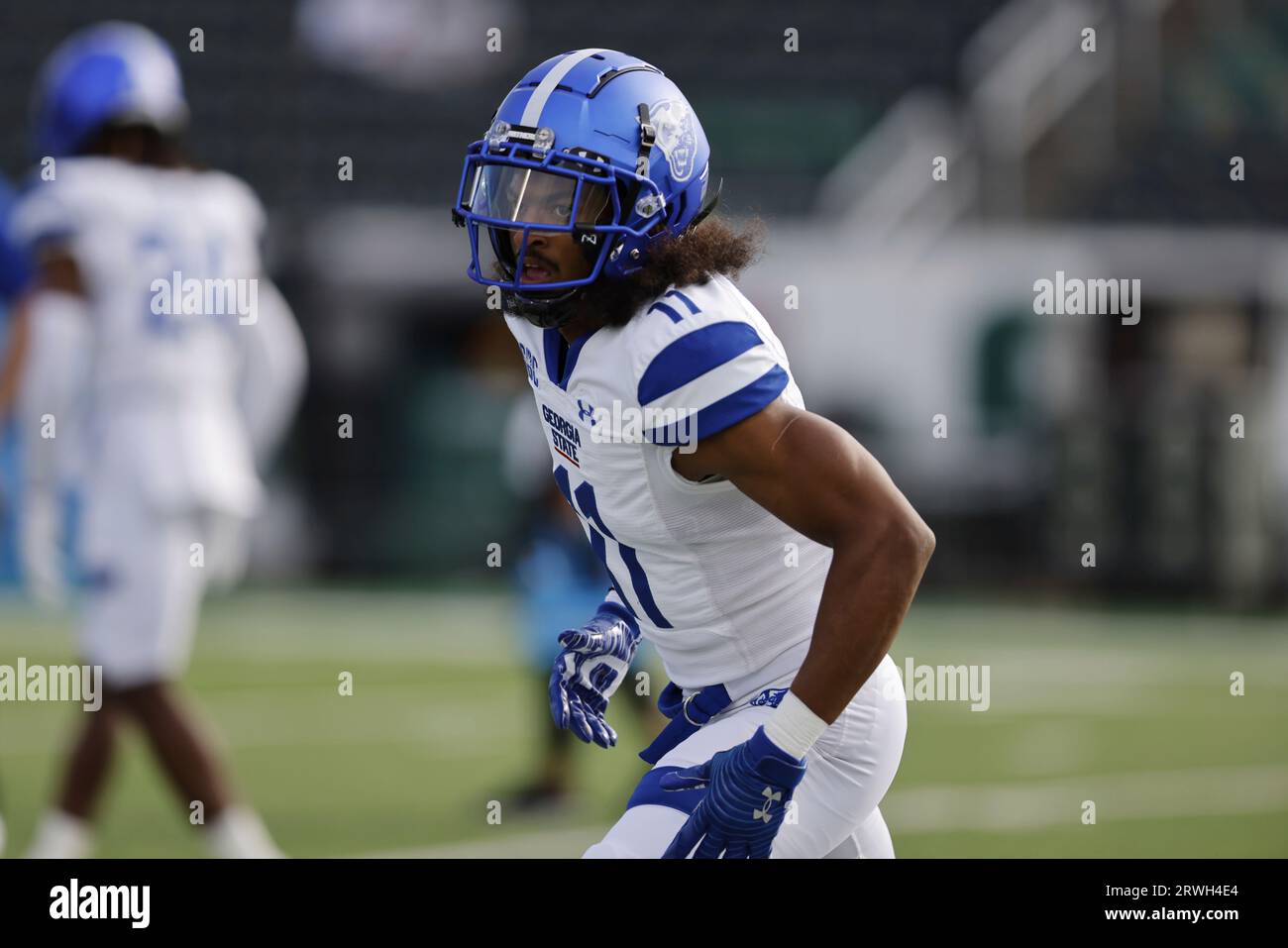 Georgia State cornerback Chance Singleton warms up before an NCAA ...