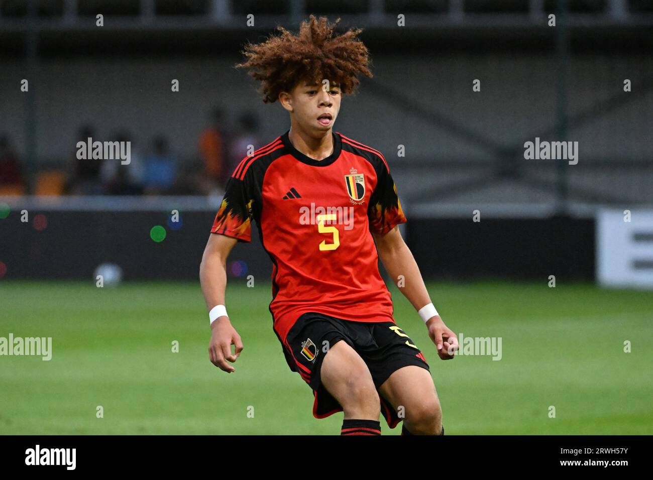 Gent, Belgium. 19th Sep, 2023. Aaron Ibrahim (5) of Belgium during a ...