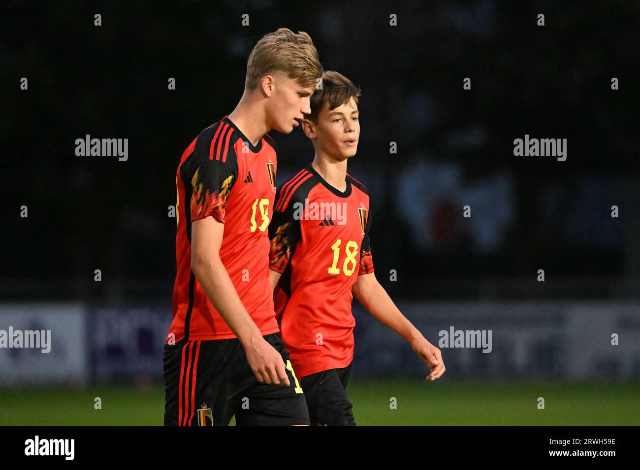 Gent, Belgium. 19th Sep, 2023. Stan Naert (19) of Belgium pictured with ...