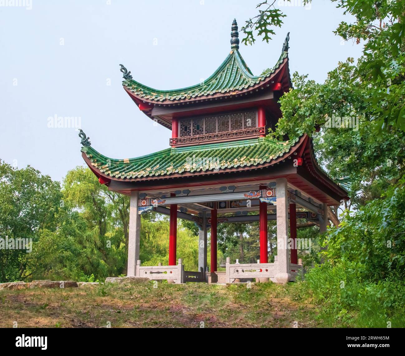 Xiang Jiang Pavilion in Changsha China Friendship Garden on a spring ...