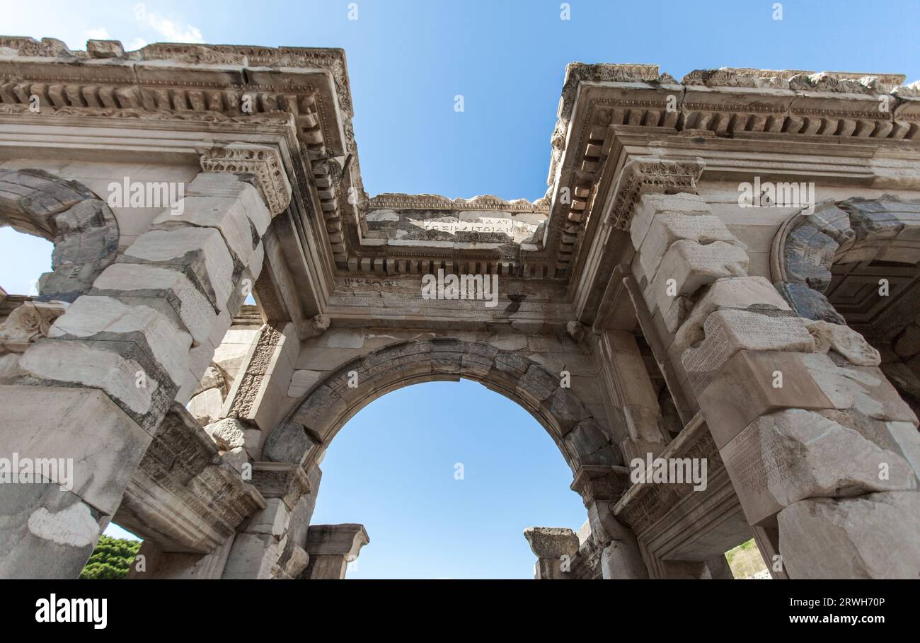 Ephesus ancient greek city is located in Izmir Province in Turkey ...