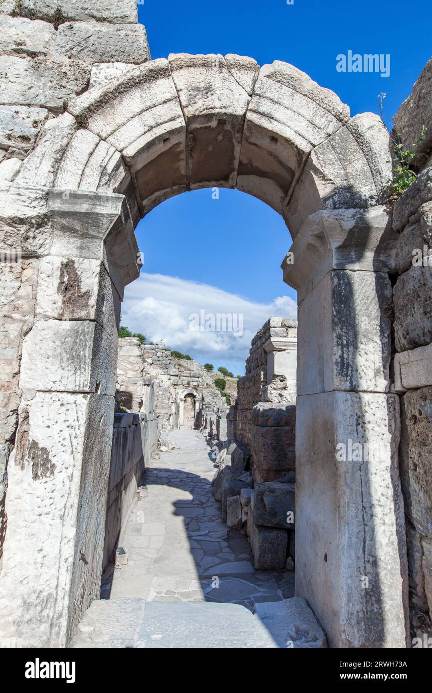 Ephesus ancient greek city is located in Izmir Province in Turkey ...