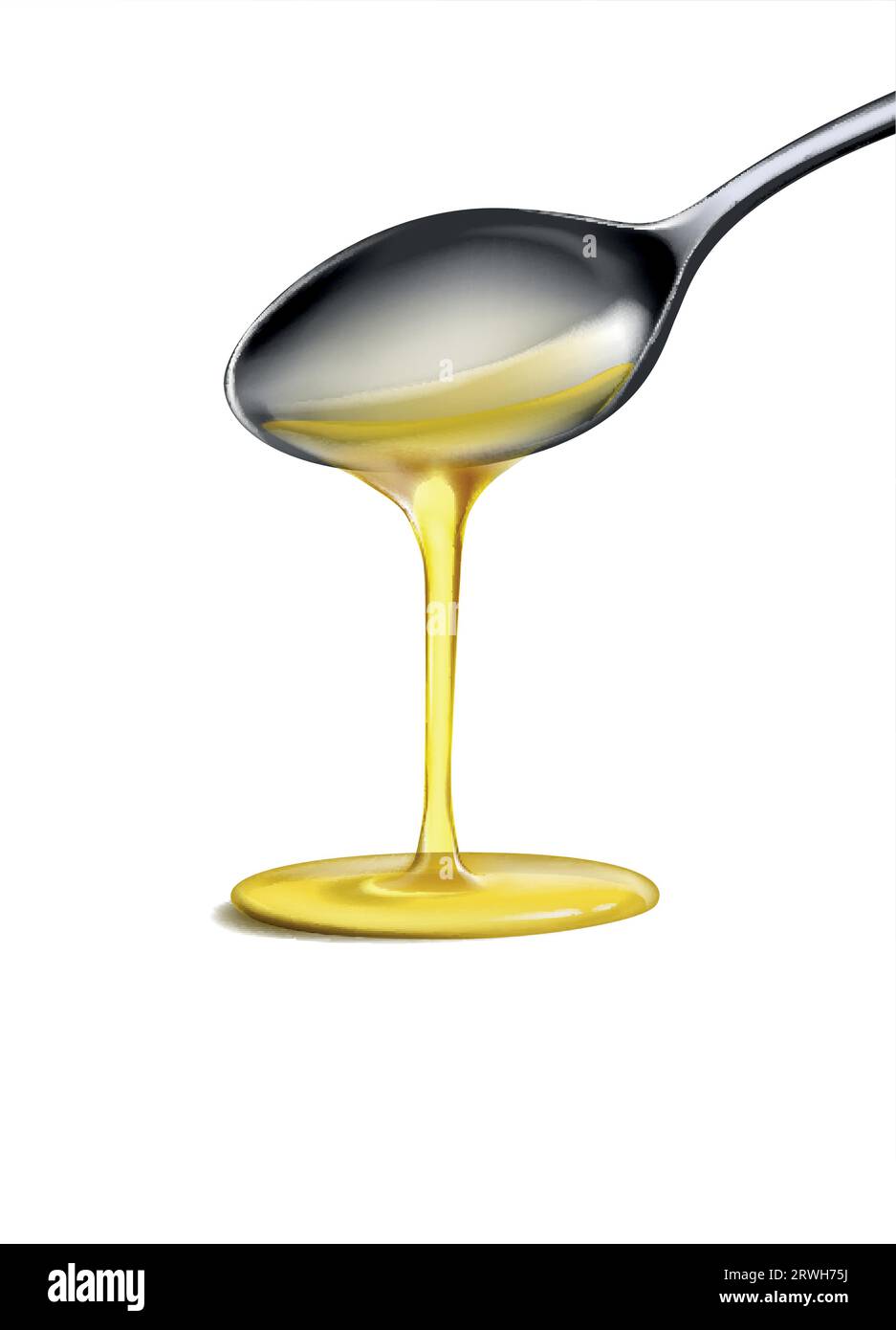 Organic olive oil poured from spoon Stock Vector Image & Art - Alamy