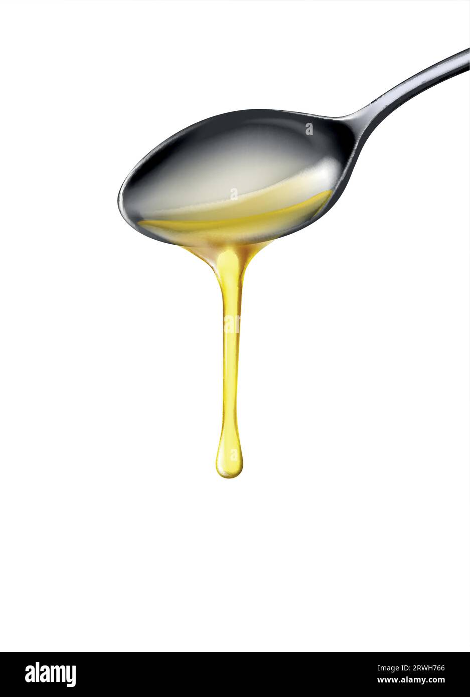 Organic olive oil poured from spoon Stock Vector Image & Art - Alamy