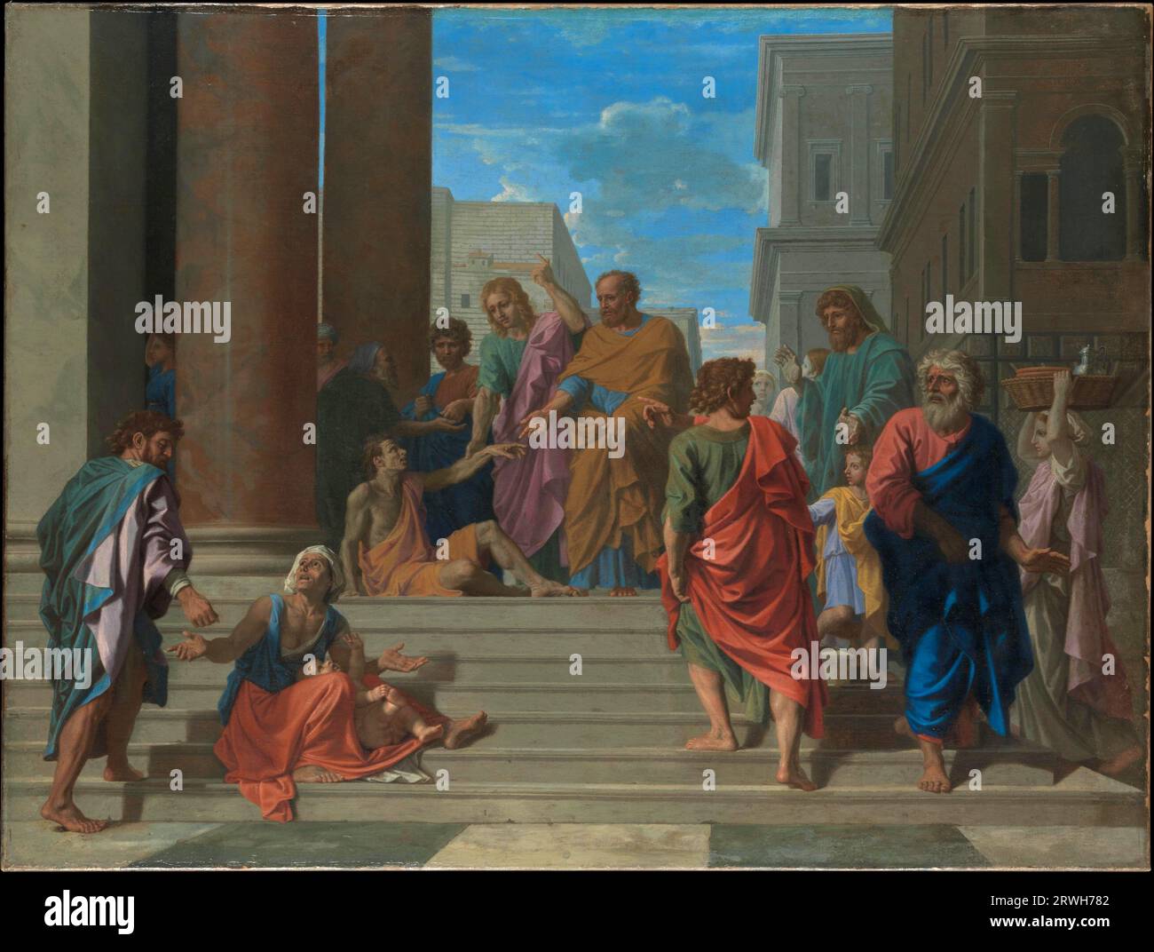 Saint Peter and Saint John healing the lame man, oil painting by French ...