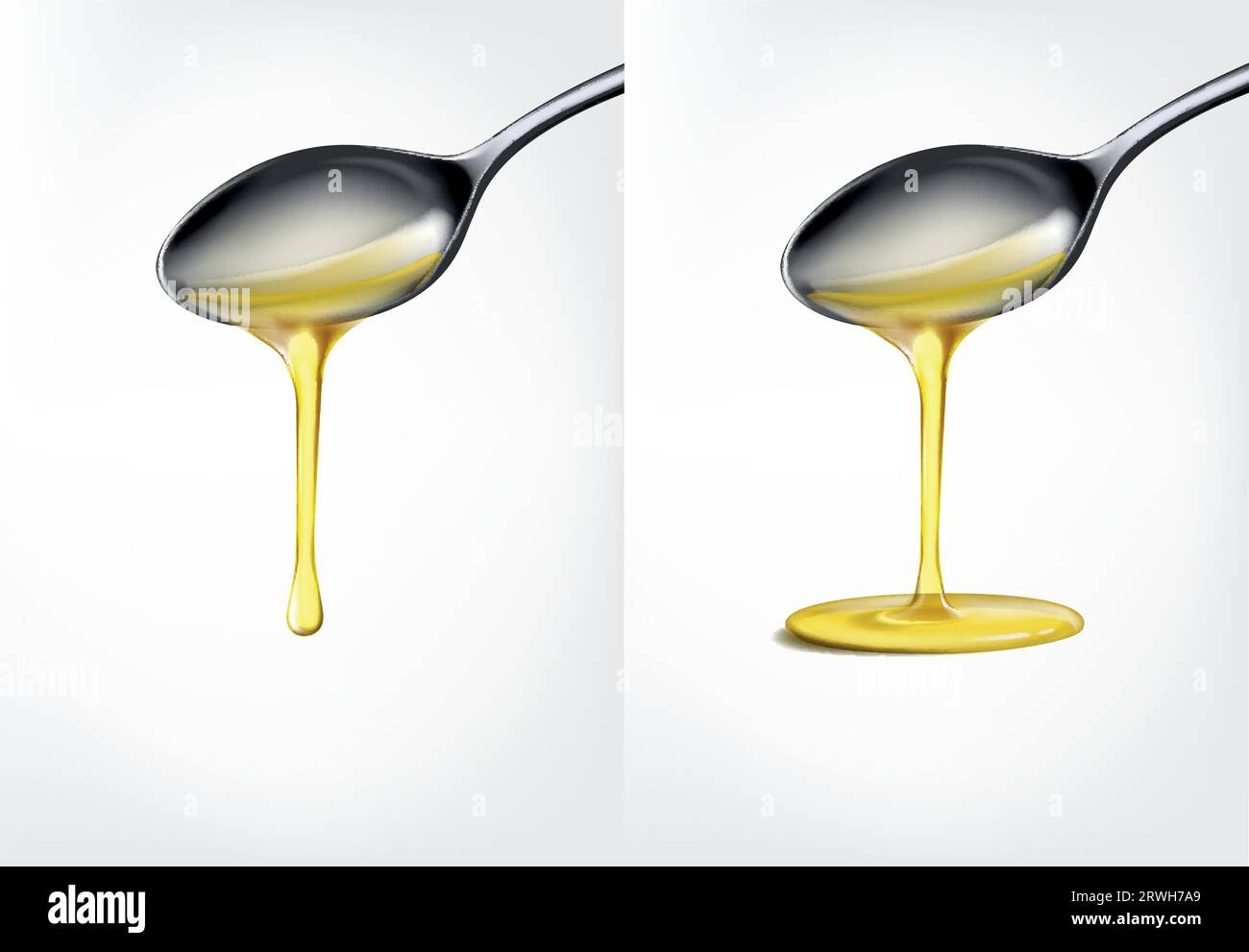 Olive oil poured spoon Stock Vector Images - Alamy