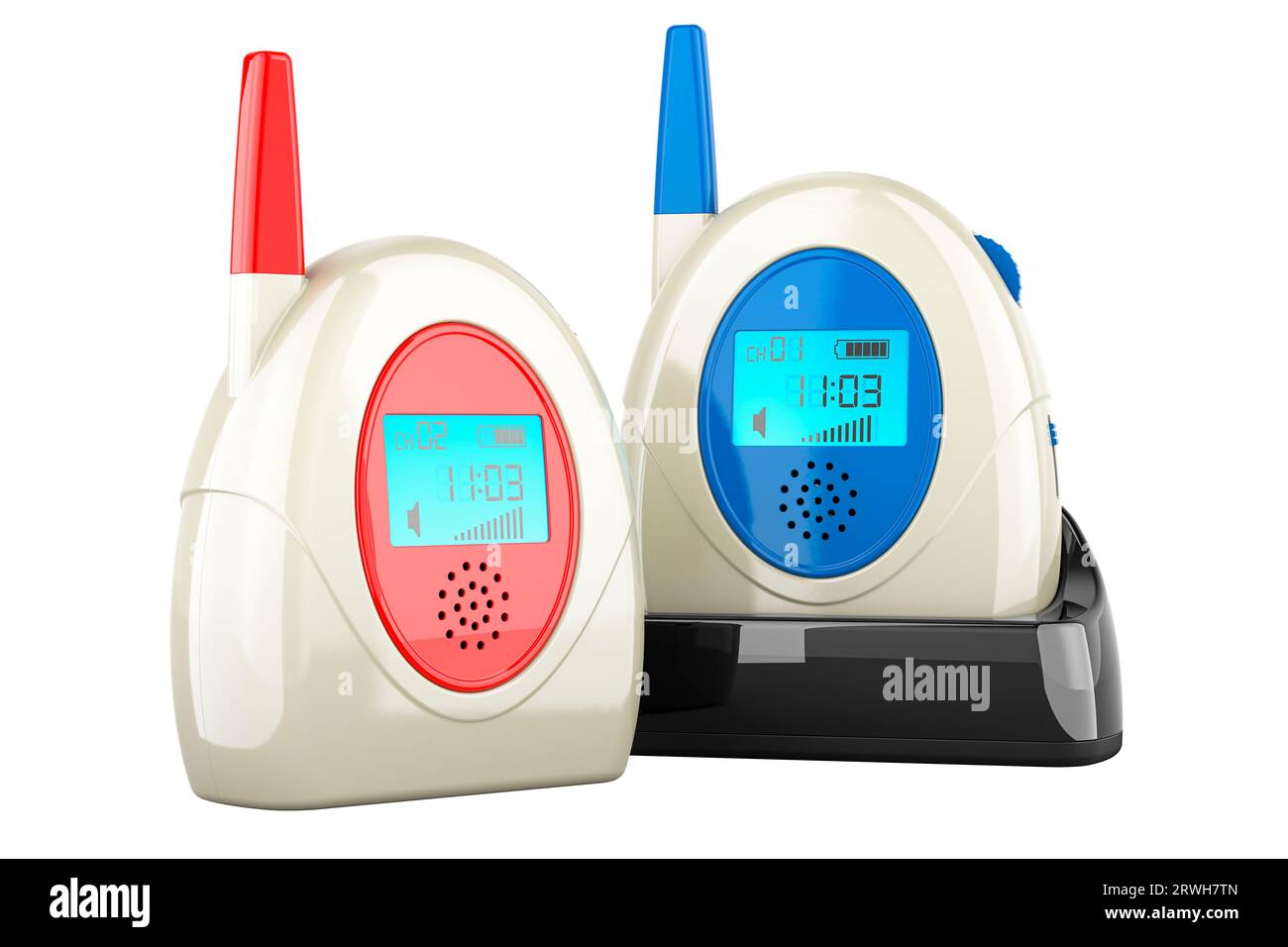 Digital audio baby monitor, baby alarm. 3D rendering isolated on white ...