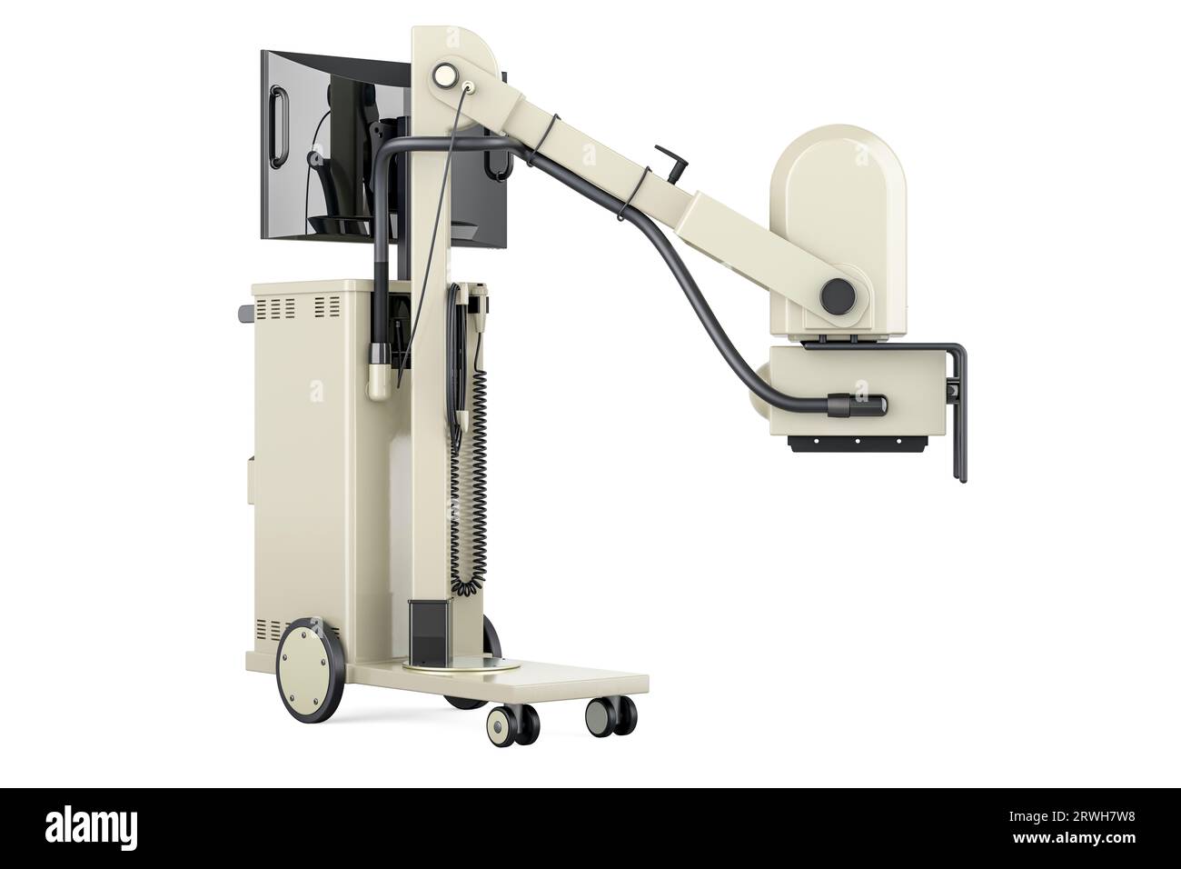 Portable x-ray machine, mobile X-ray machine. 3D rendering isolated on ...