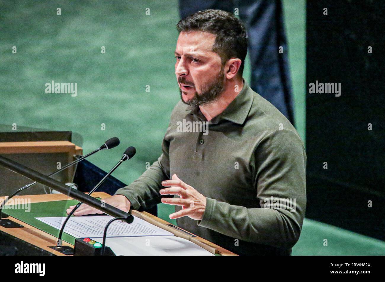 New York, New York, USA. 19th Sep, 2023. VOLODYMYR ZELENSKYY President ...
