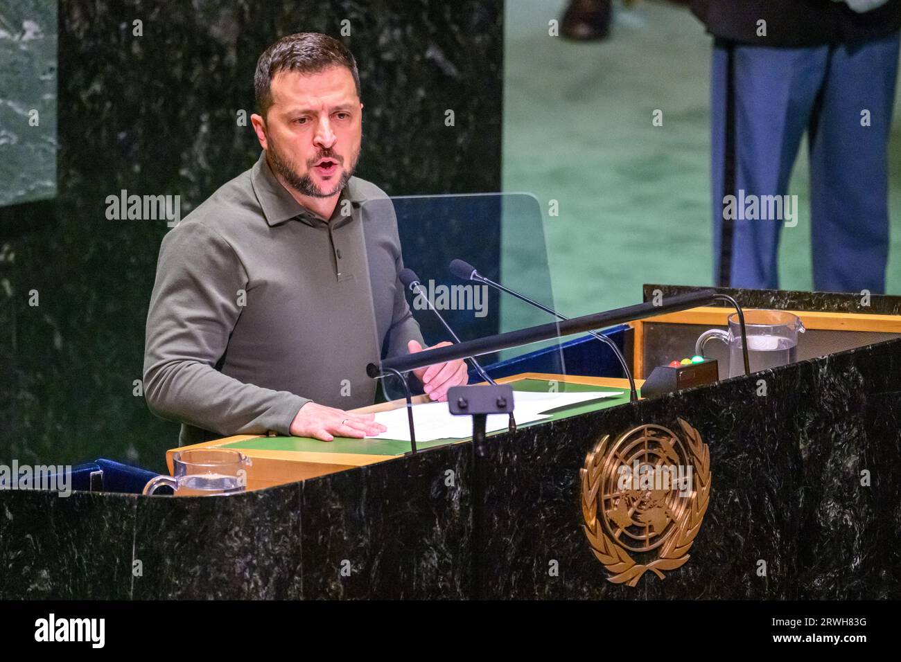 New York, USA. 19th Sep, 2023. Ukraine President Volodymyr Zelenskyy ...