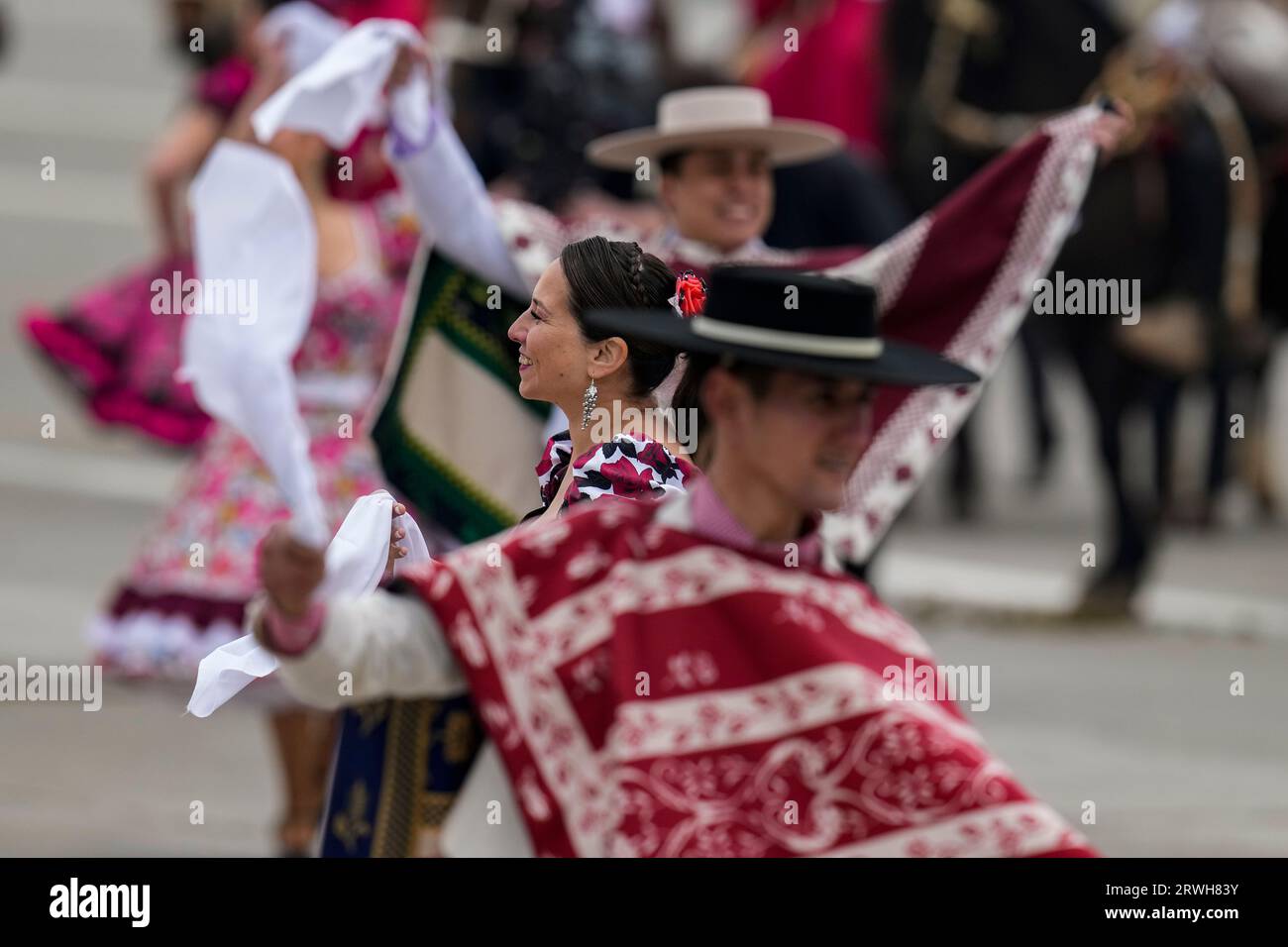 Dancers from the rodeo and huasos club "Gil Letelier" perform a "cueca ...