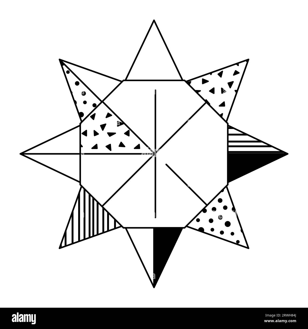 Illustration of origami sun. Paper symbolic decorative object Stock ...