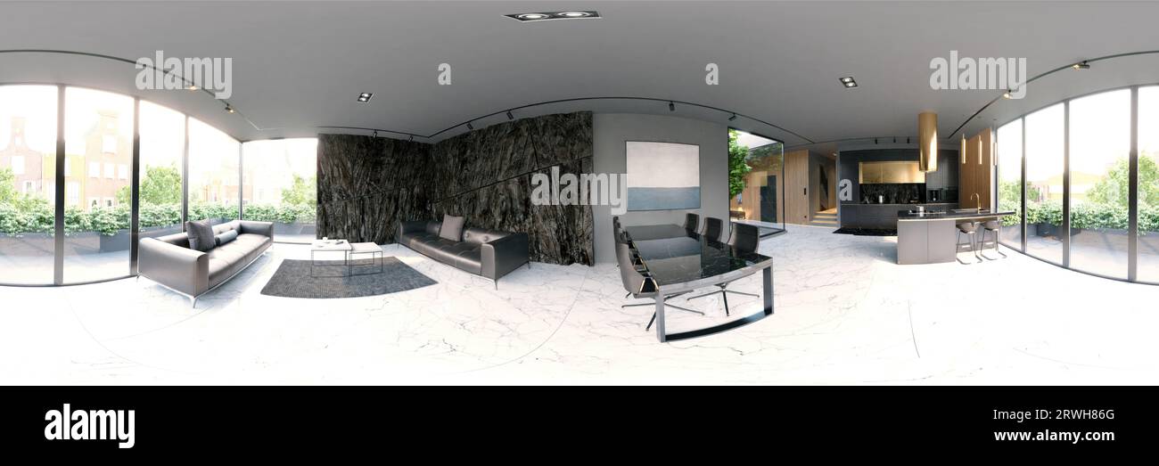 360 panorama of the living interior Stock Photo - Alamy