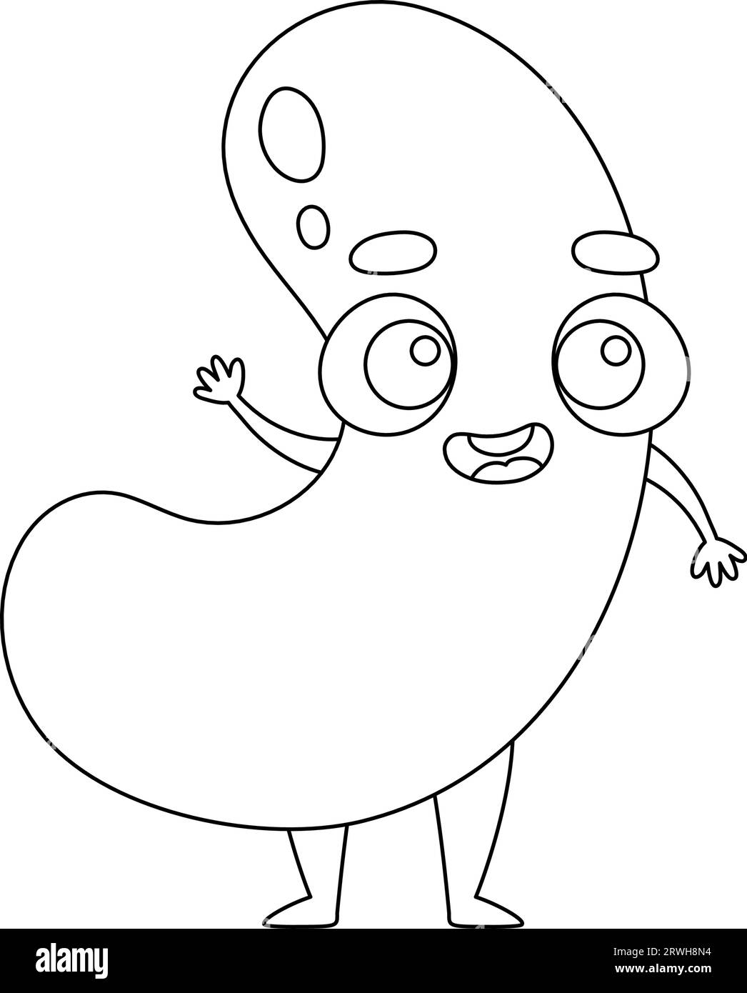 Coloring page funny cashew. Coloring book for kids. Educational ...