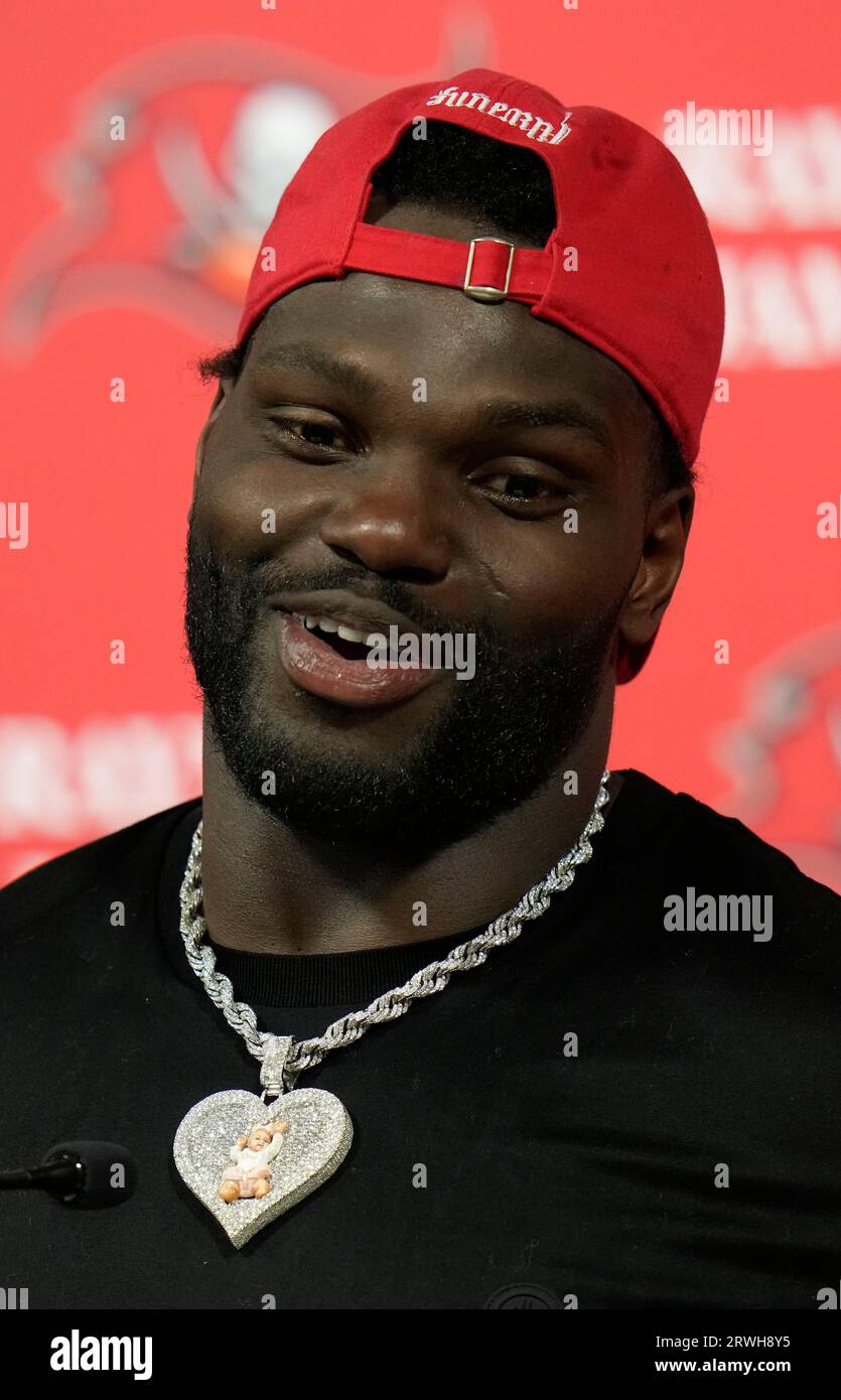 Tampa Bay Buccaneers linebacker Shaquil Barrett during a news ...