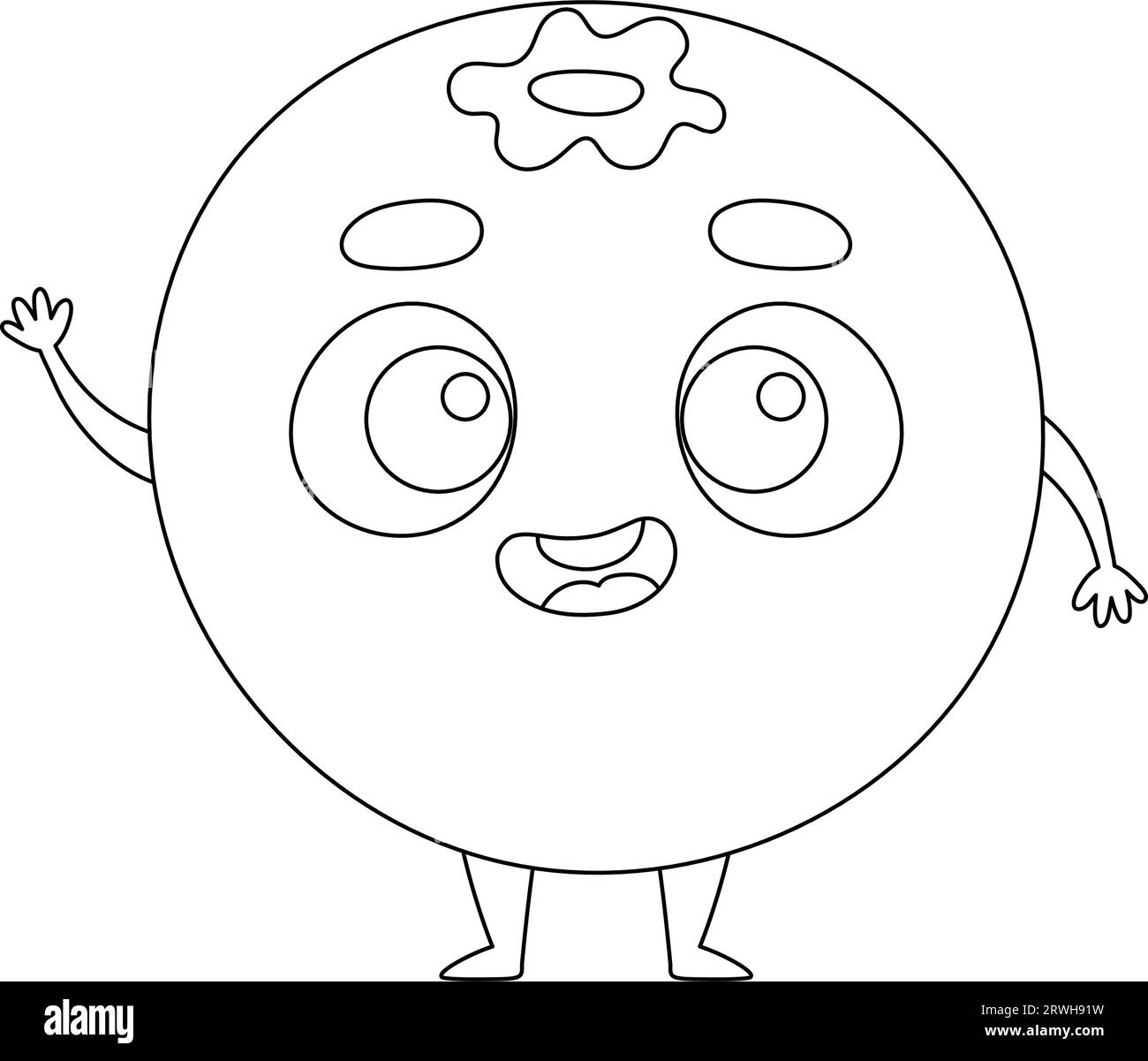 Coloring page funny blueberry. Coloring book for kids. Educational ...