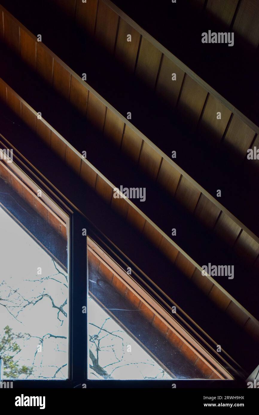 Wooden roof structure of a house Stock Photo - Alamy