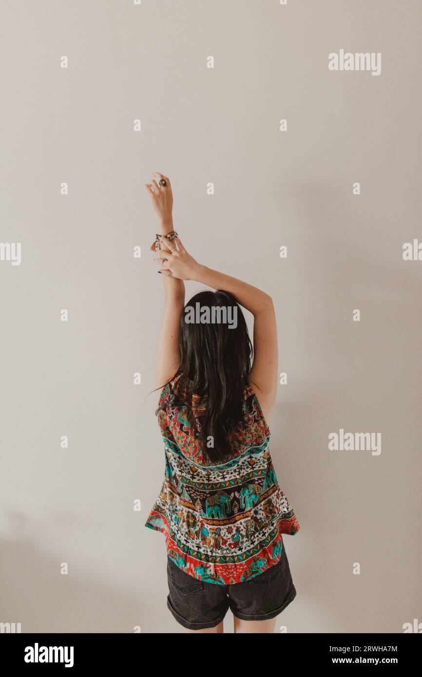 woman dancing on an white background Stock Photo - Alamy