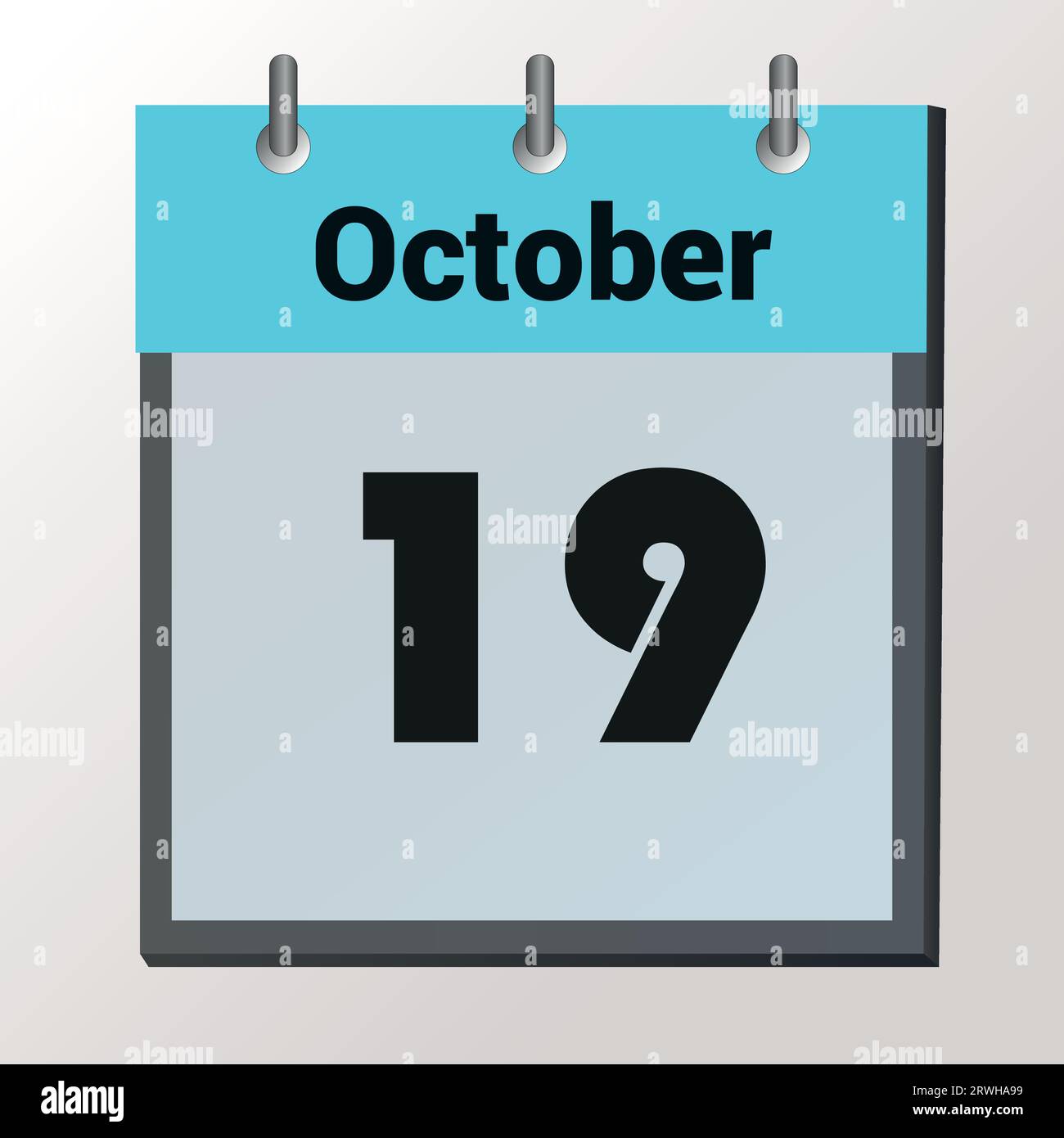 day on the calendar, vector image format, October 19 Stock Vector Image ...