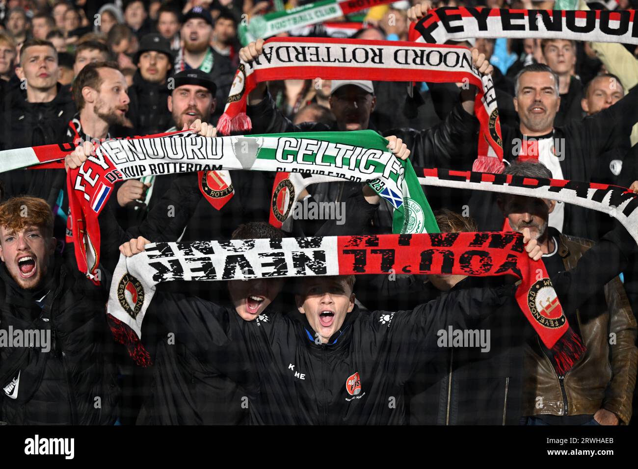 ROTTERDAM - Feyenoord supporters during the UEFA Champions League match ...