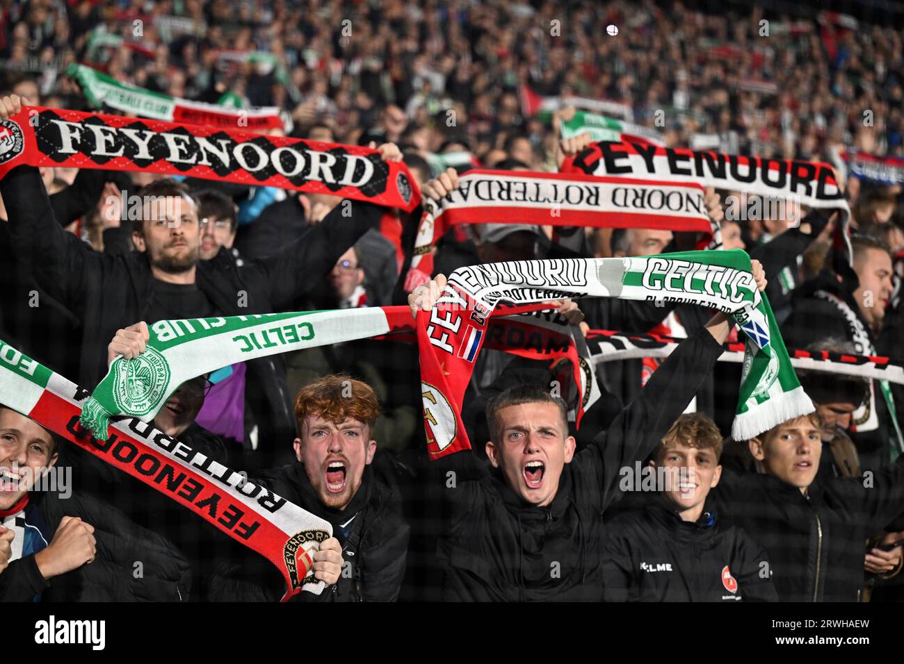 ROTTERDAM - Feyenoord supporters during the UEFA Champions League match ...