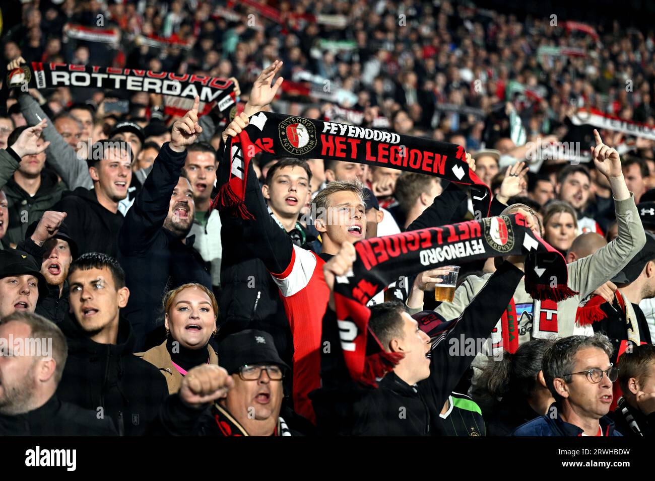 ROTTERDAM - Feyenoord supporters during the UEFA Champions League match ...