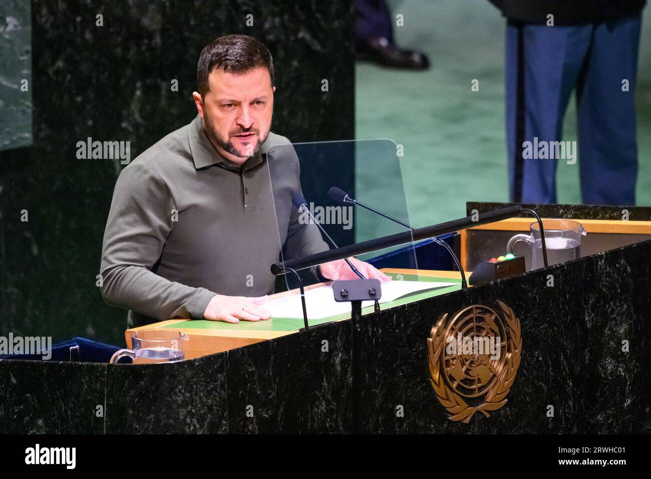 New York, USA. 19th Sep, 2023. Ukraine President Volodymyr Zelenskyy ...