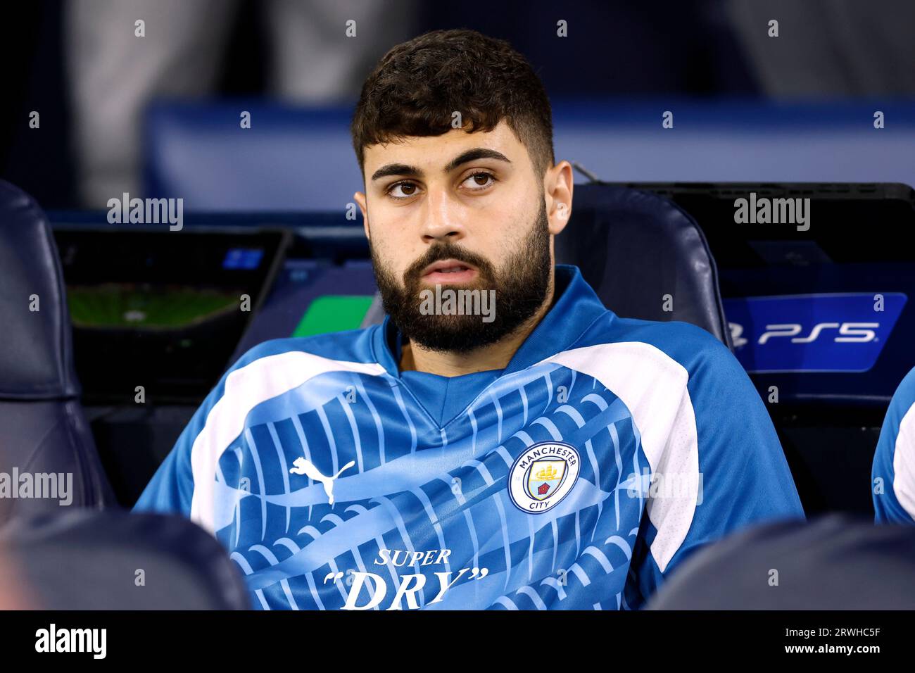 Manchester City's Josko Gvardiol on the bench before the UEFA Champions ...