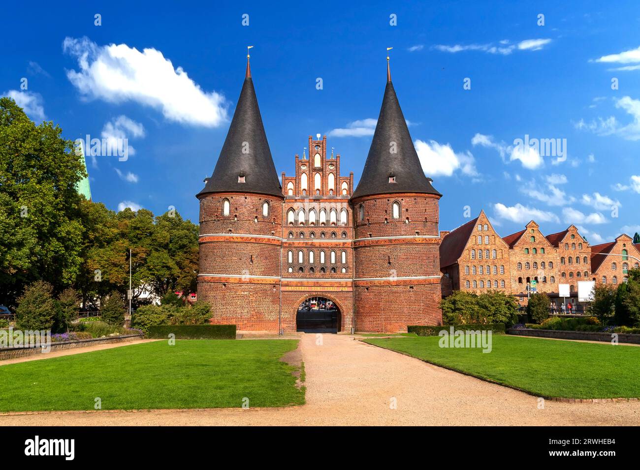 Holstentor (Holsten Gate) at hanseatic city of Lübeck, Germany Stock ...