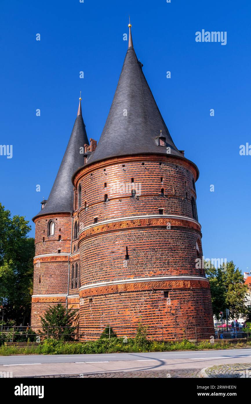 Holstentor (Holsten Gate) at hanseatic city of Lübeck, Germany Stock ...
