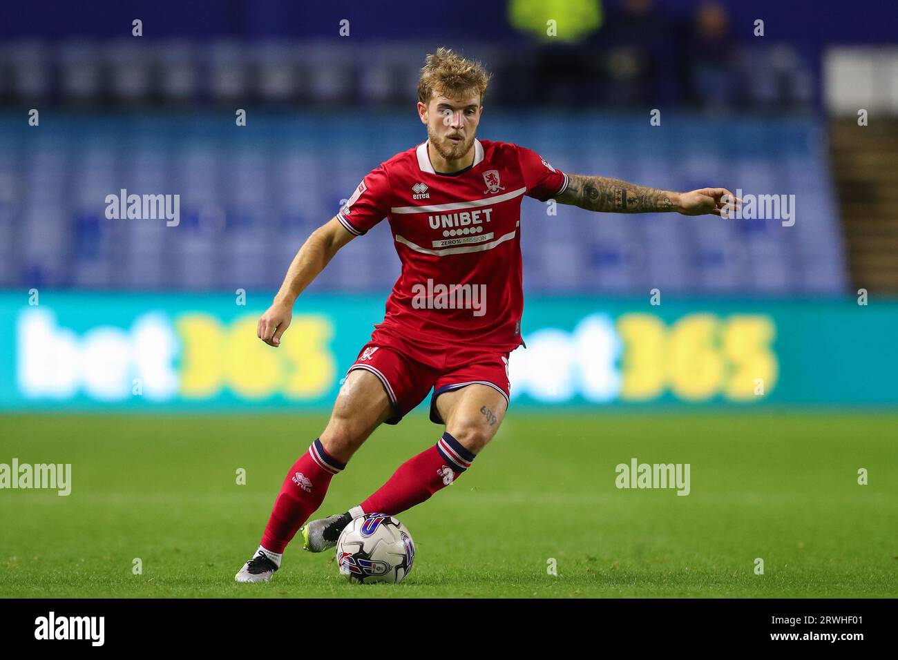 Riley McGree #8 of Middlesbrough in action during the Sky Bet ...