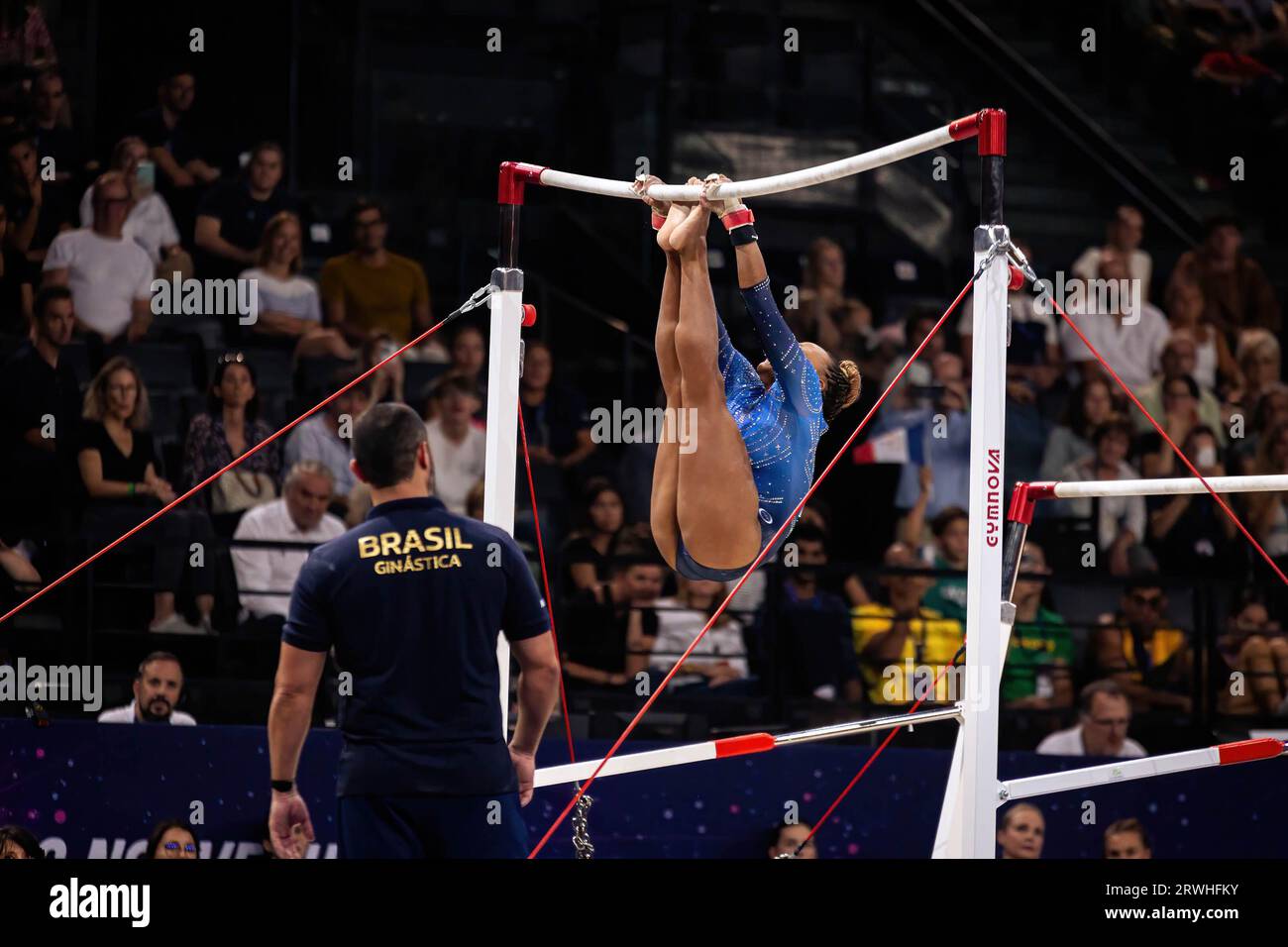 Brazilian gymnast Rebeca Andrade seen competing during the Finals of ...